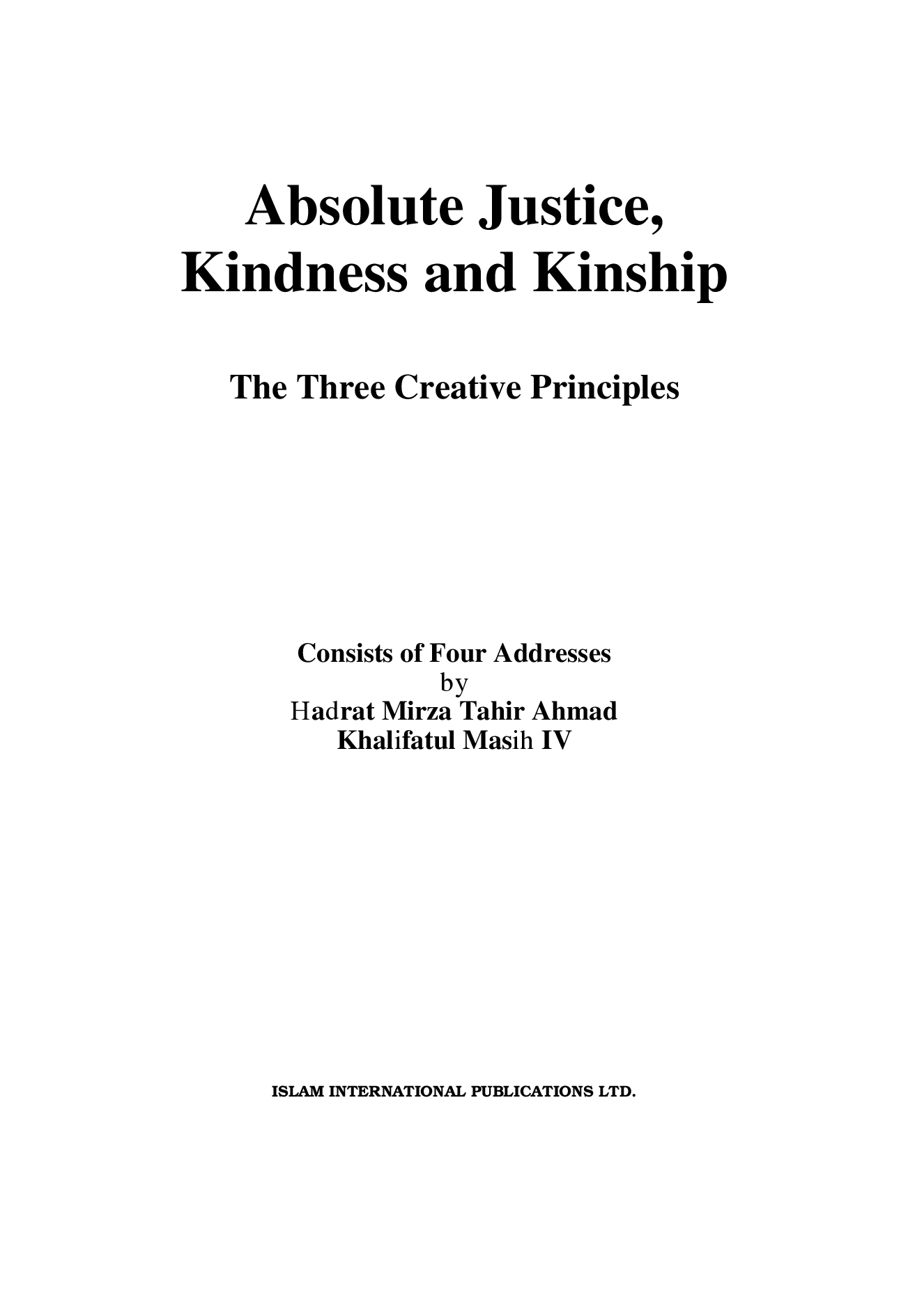 Page 1 of Absolute Justice, Kindness and Kinship