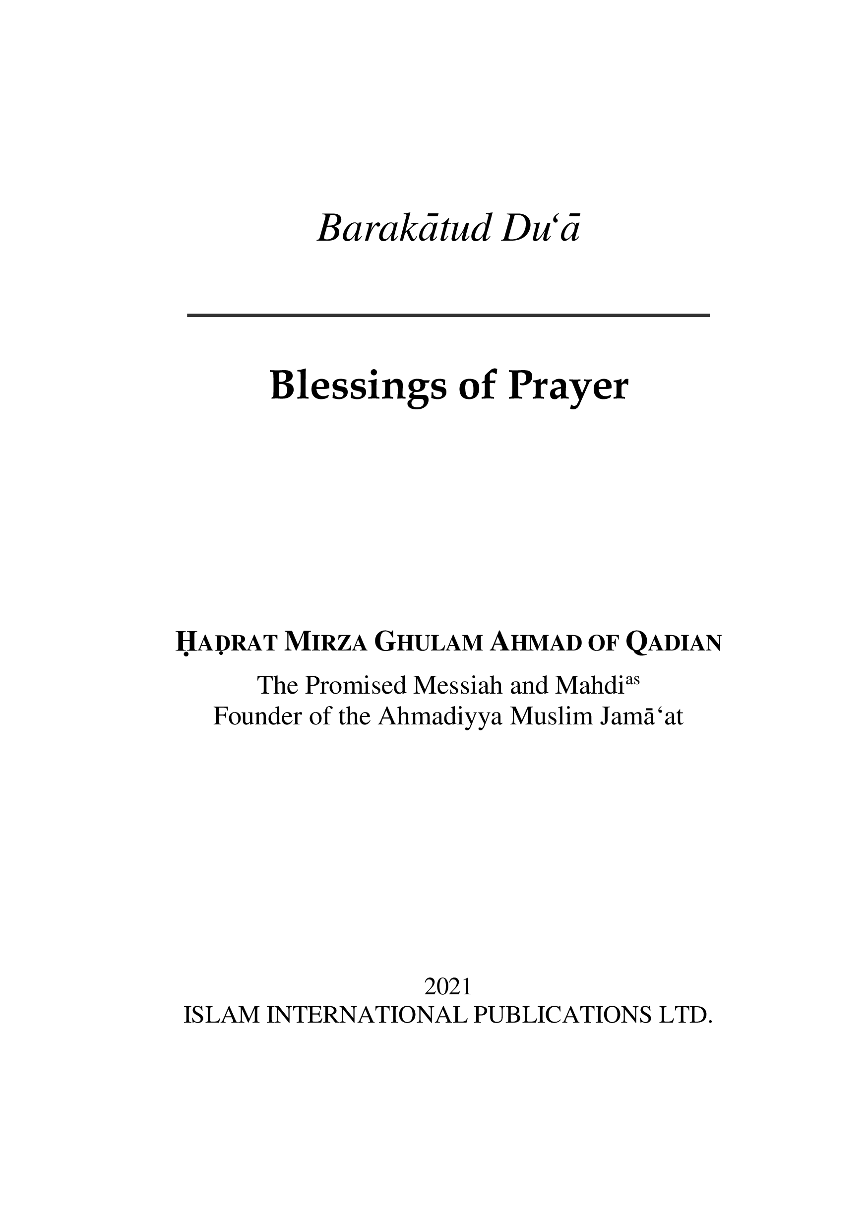Page 1 of Blessings of Prayer
