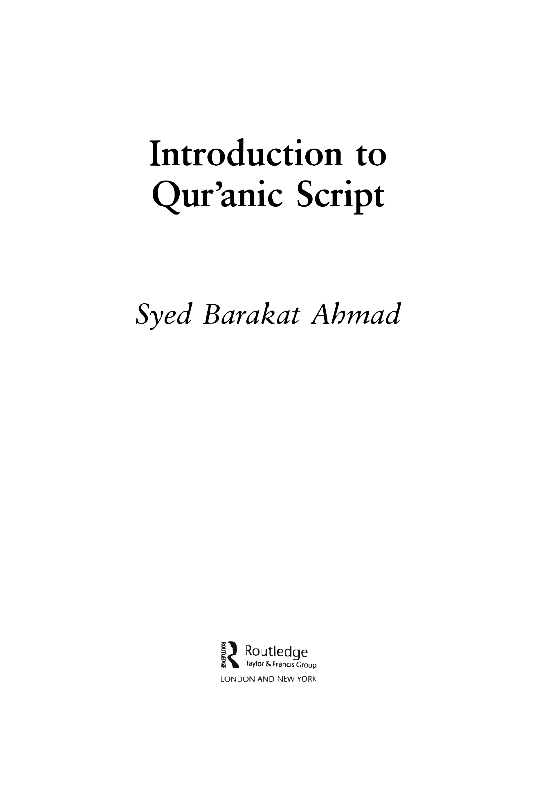 Page 1 of Introduction to Qur'anic Script