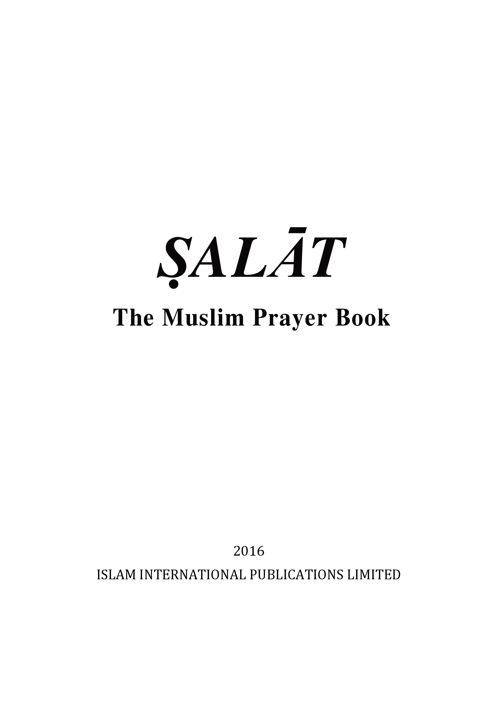 Page 1 of Salat - The Muslim Prayer Book